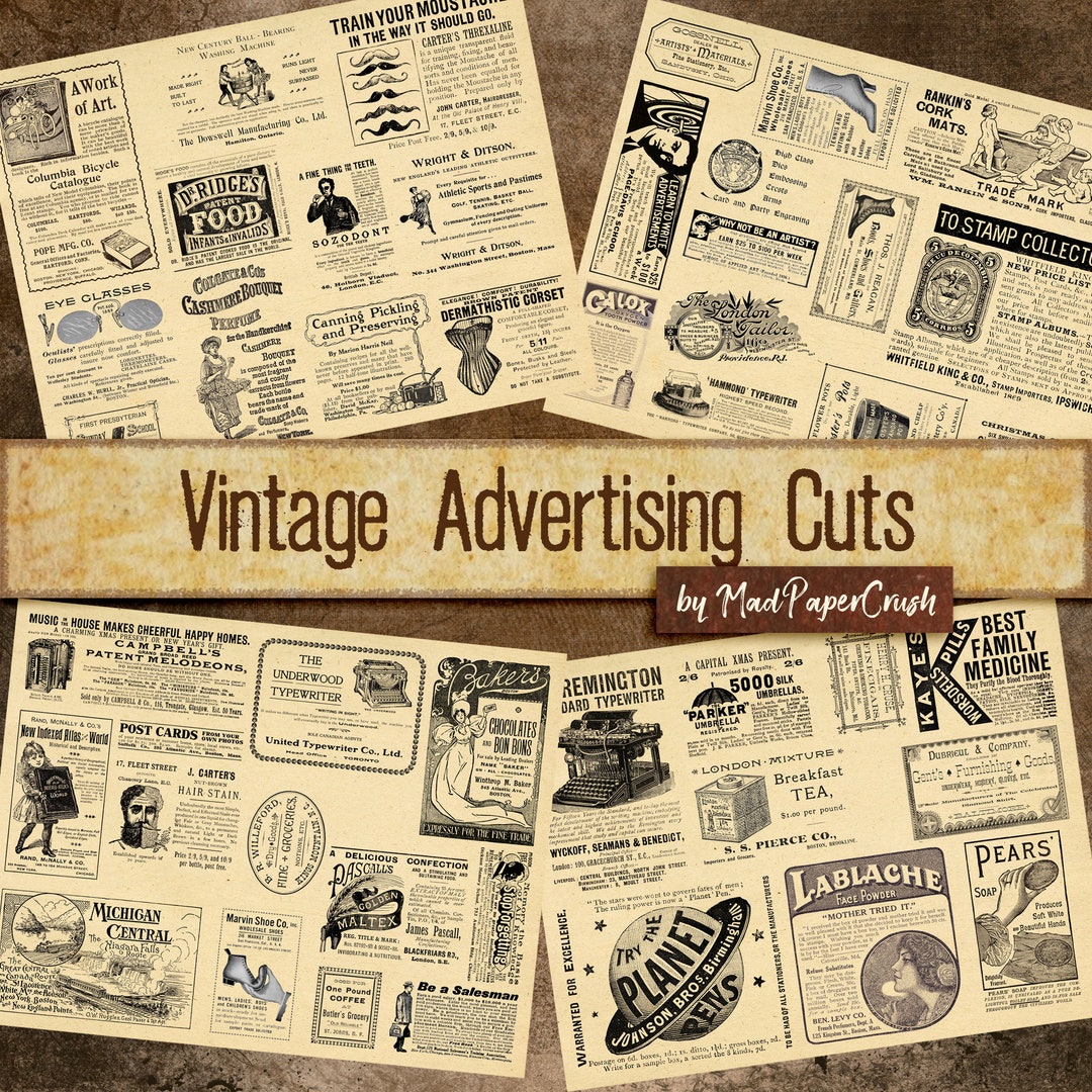 Vintage Advertisements | Digital Advertising Cuts - Etsy