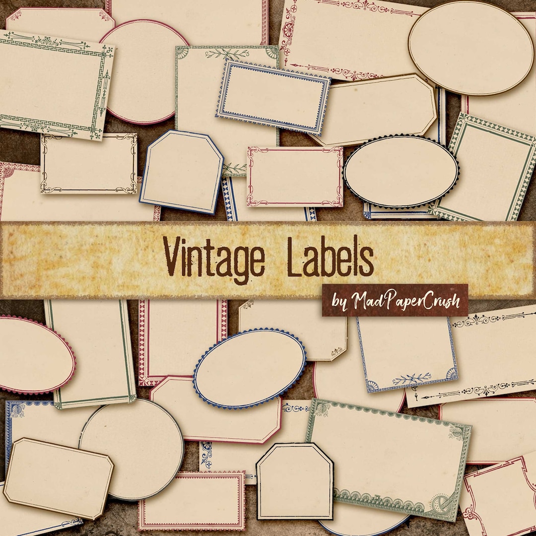 Vintage Labels, Digital Labels, Blank Antique Labels, Printable ...