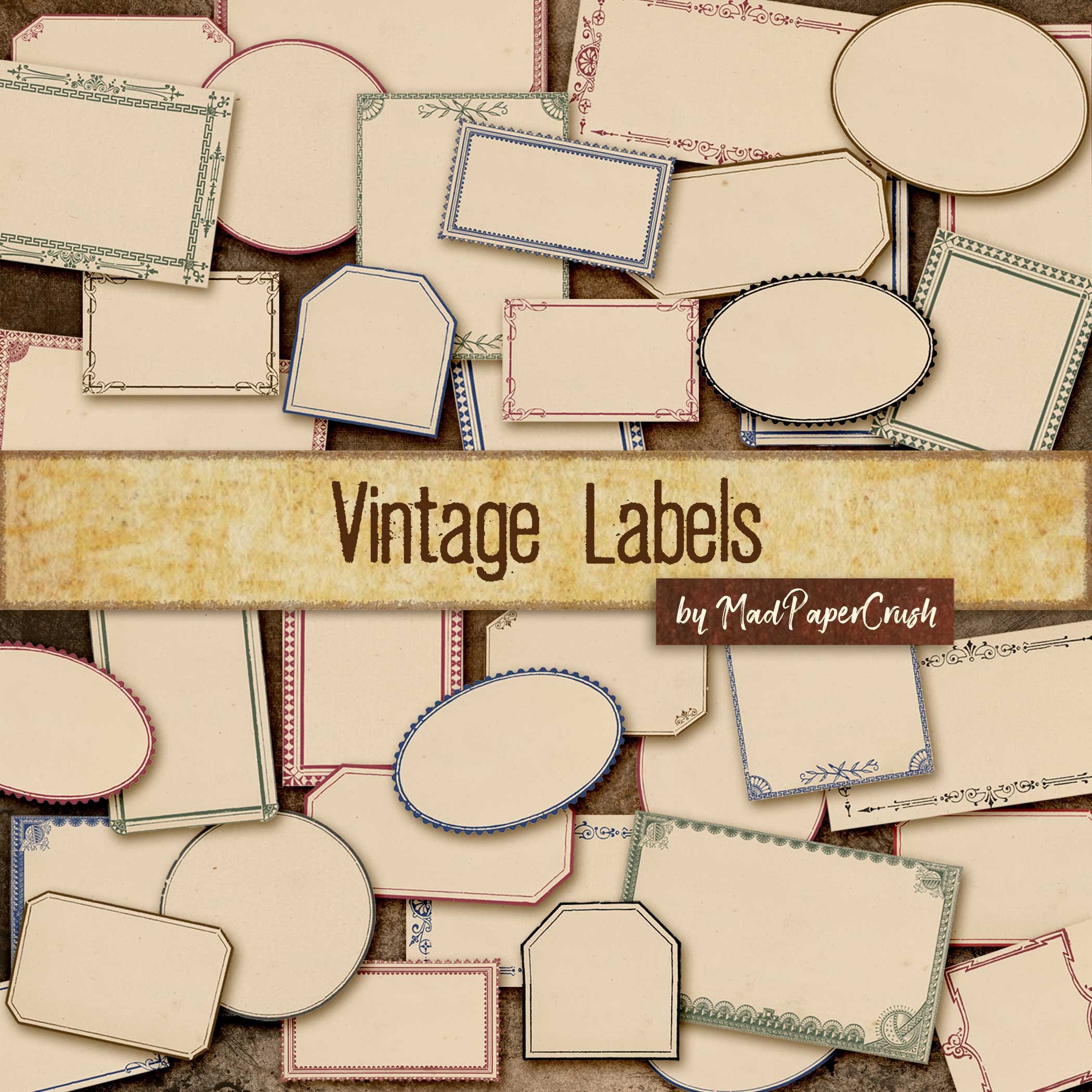 Vintage Labels Digital Labels - Etsy