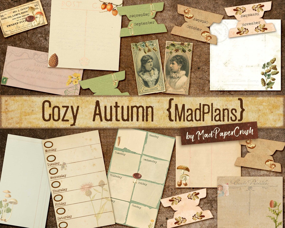 Autumn Printable Planner | Digital Planner | Autumn Theme Planner Cards ...