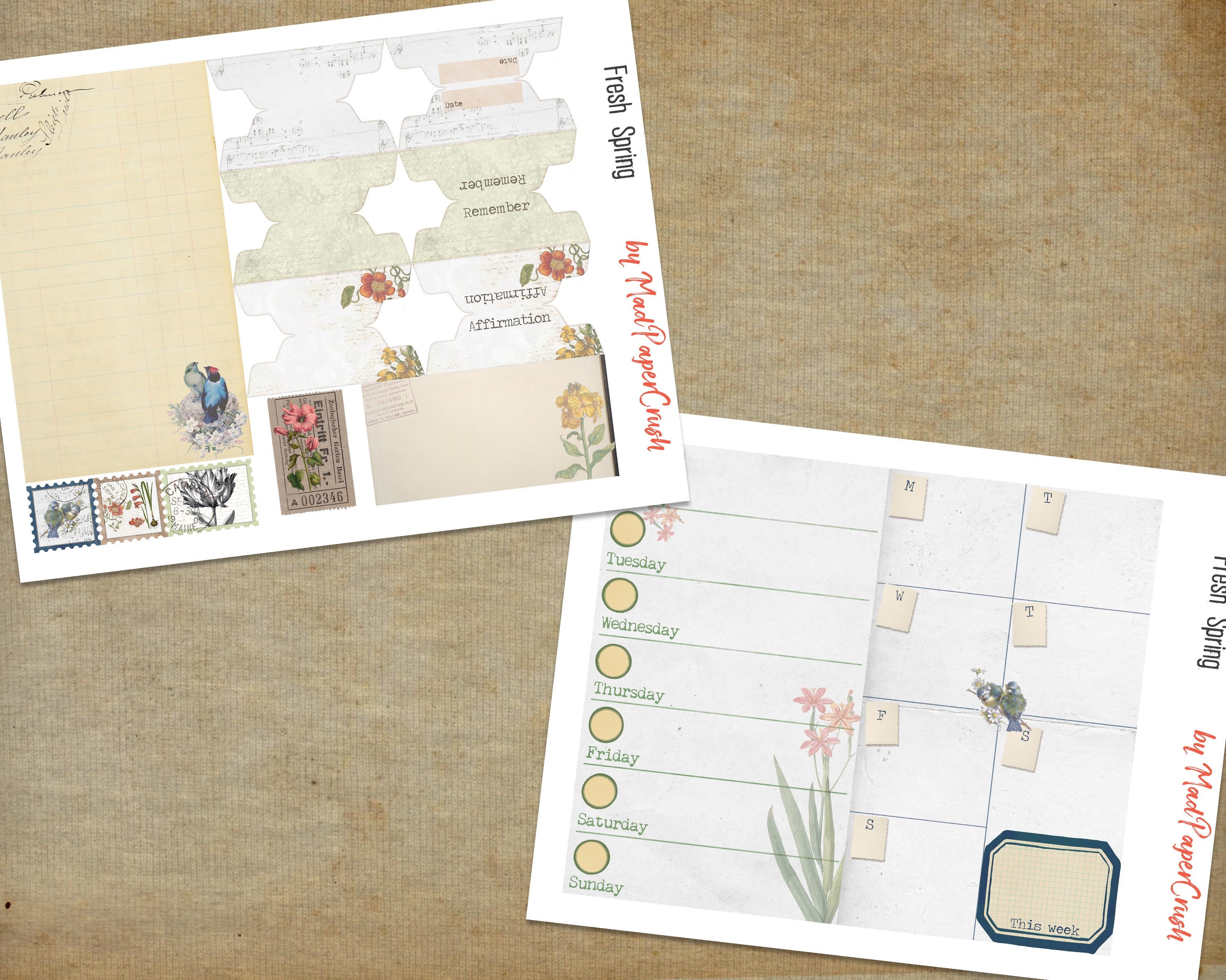 Printable Planner | Digital Planner | Spring Theme Planner Kit - Etsy