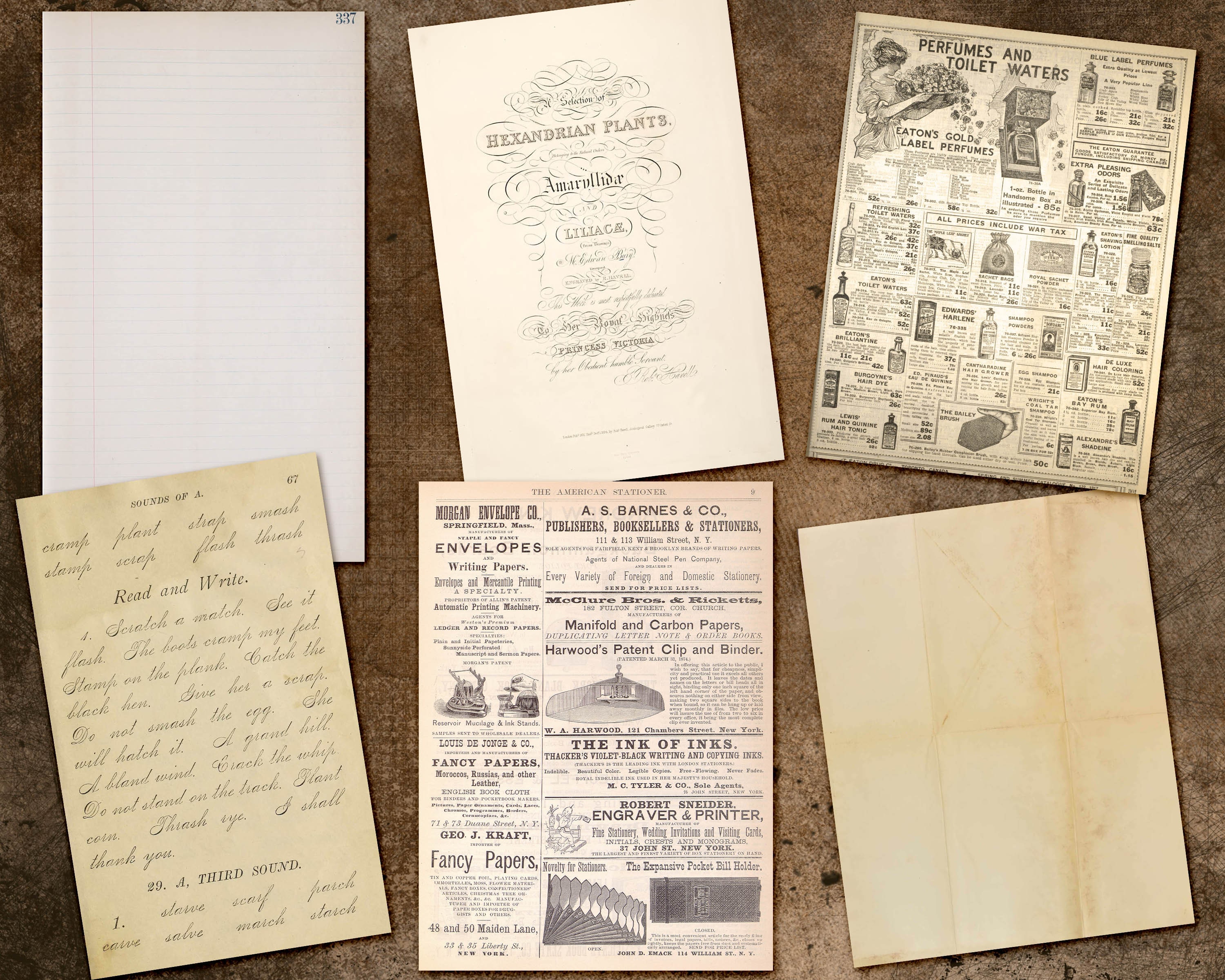 Vintage Paper Printables | Digital Paper Pack | Antique Papers - Etsy