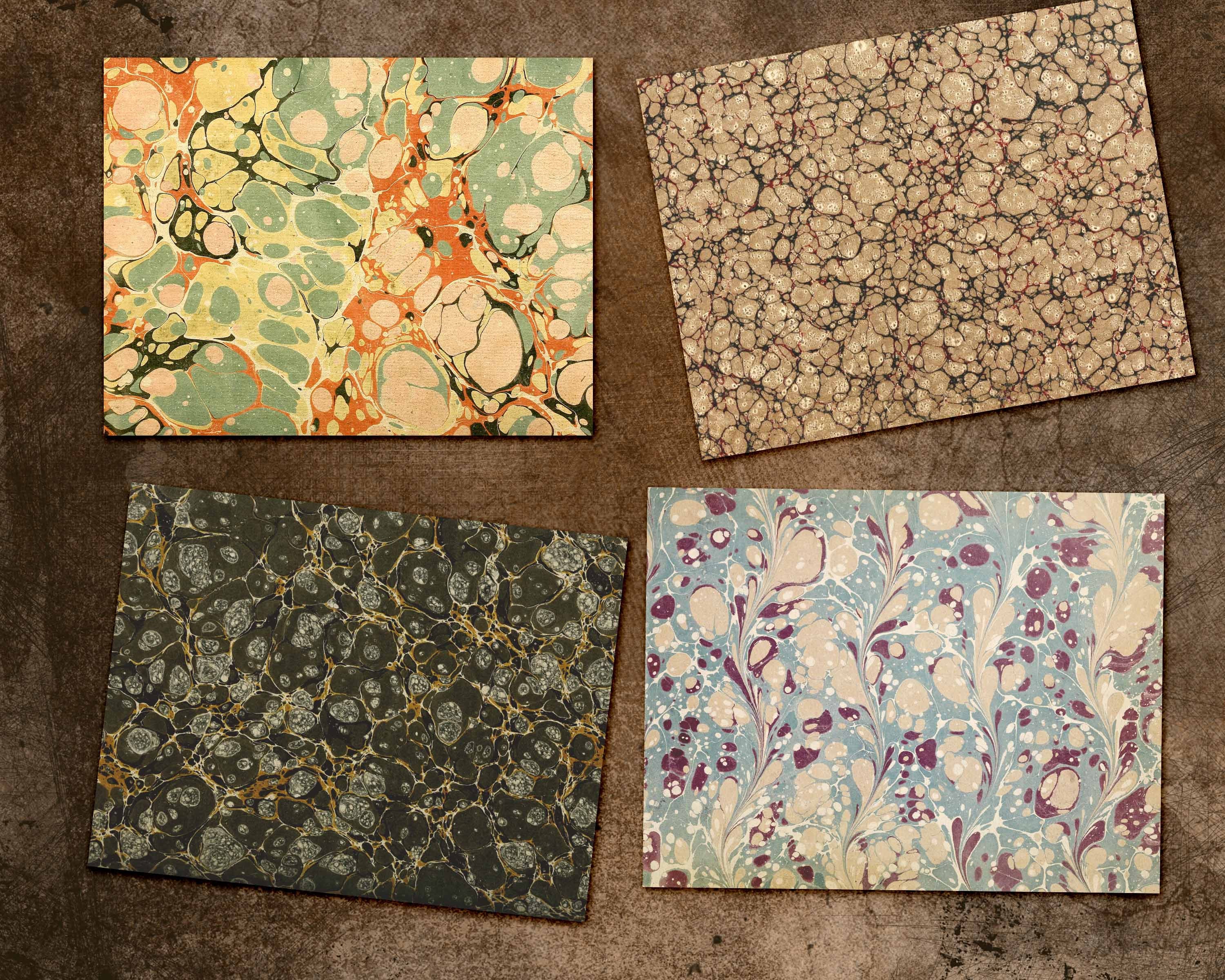 Marbled End Papers Junk Journal Backgrounds Vintage - Etsy