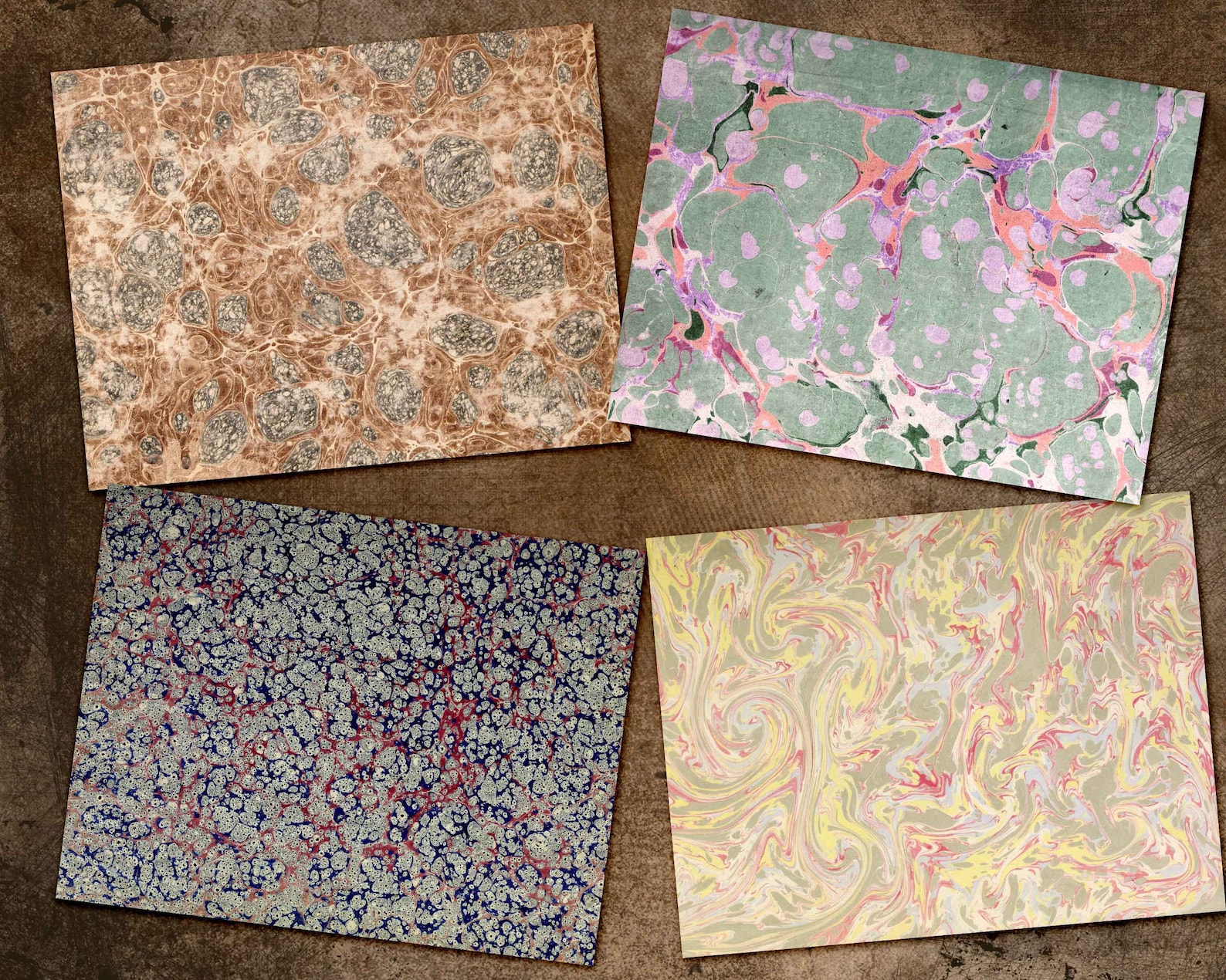 Marbled End Papers Junk Journal Backgrounds Vintage - Etsy Australia