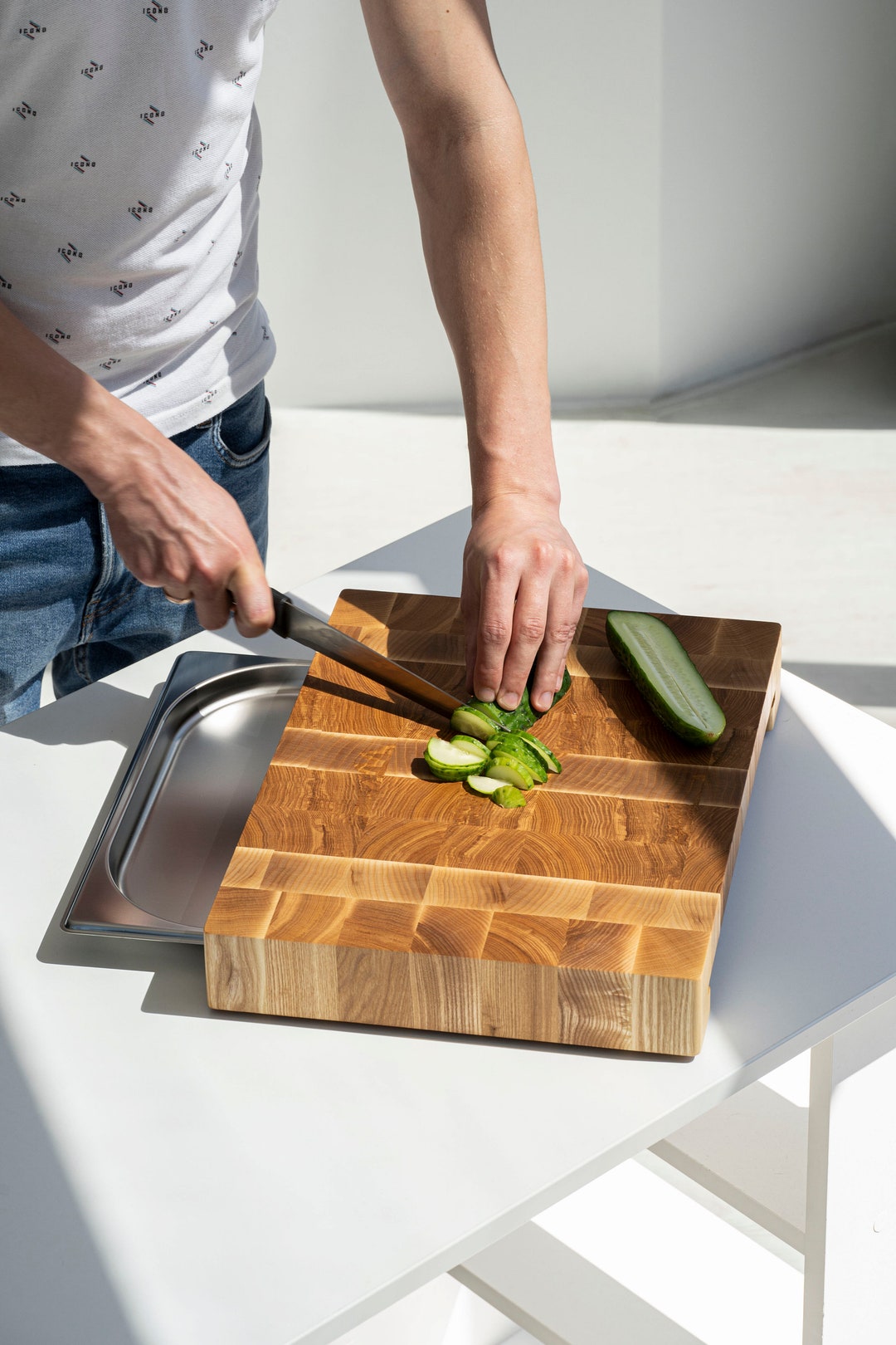 Ash Cutting Board With Tray| Wooden Cutting Board| Custom Cutting Board ...
