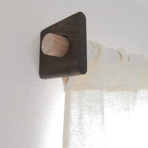 Soft Square Rod Bracket - Walnut, Cherry, Oak, Maple. Minimal Curtain ...