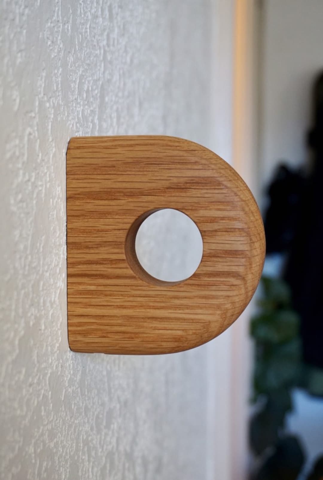 Minimal OAK Wood Curtain Rod Bracket, Holder - Solid White Oak Mount W ...