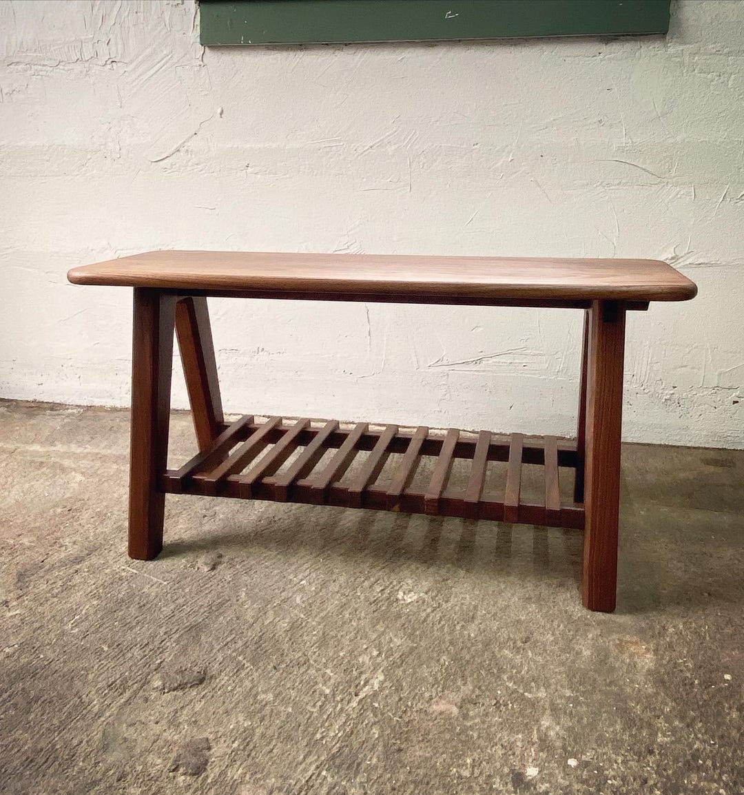 Walnut Stroll Bench - Liminal Studio - Solid Wood Entryway Seat With ...