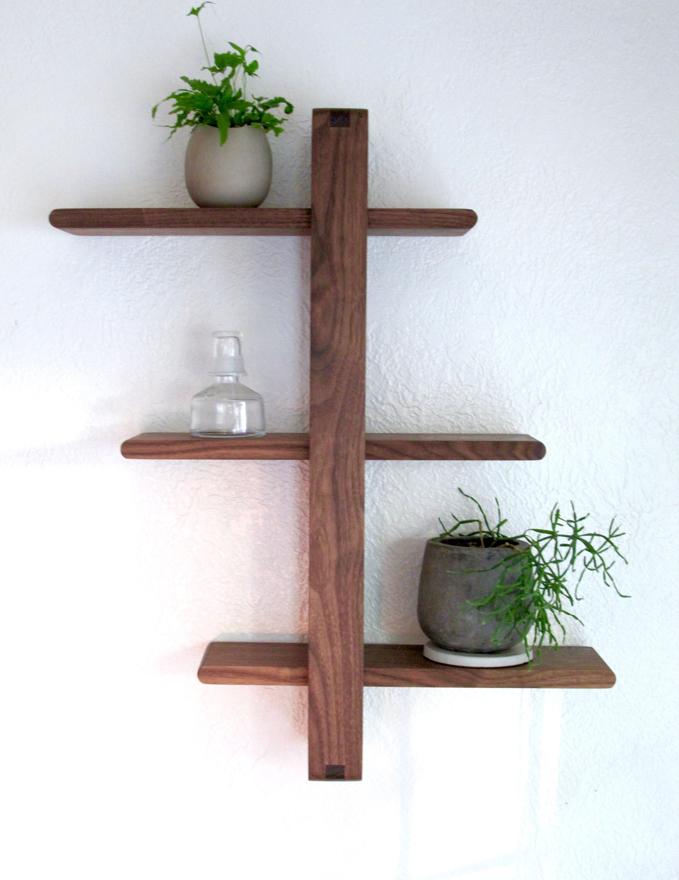 Walnut Shift Shelf the Original Solid Wood Wall Decor for - Etsy