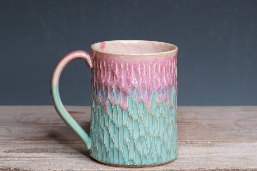 Carved Norse Blue and Raspberry Mist Mug 16 Oz. - Etsy