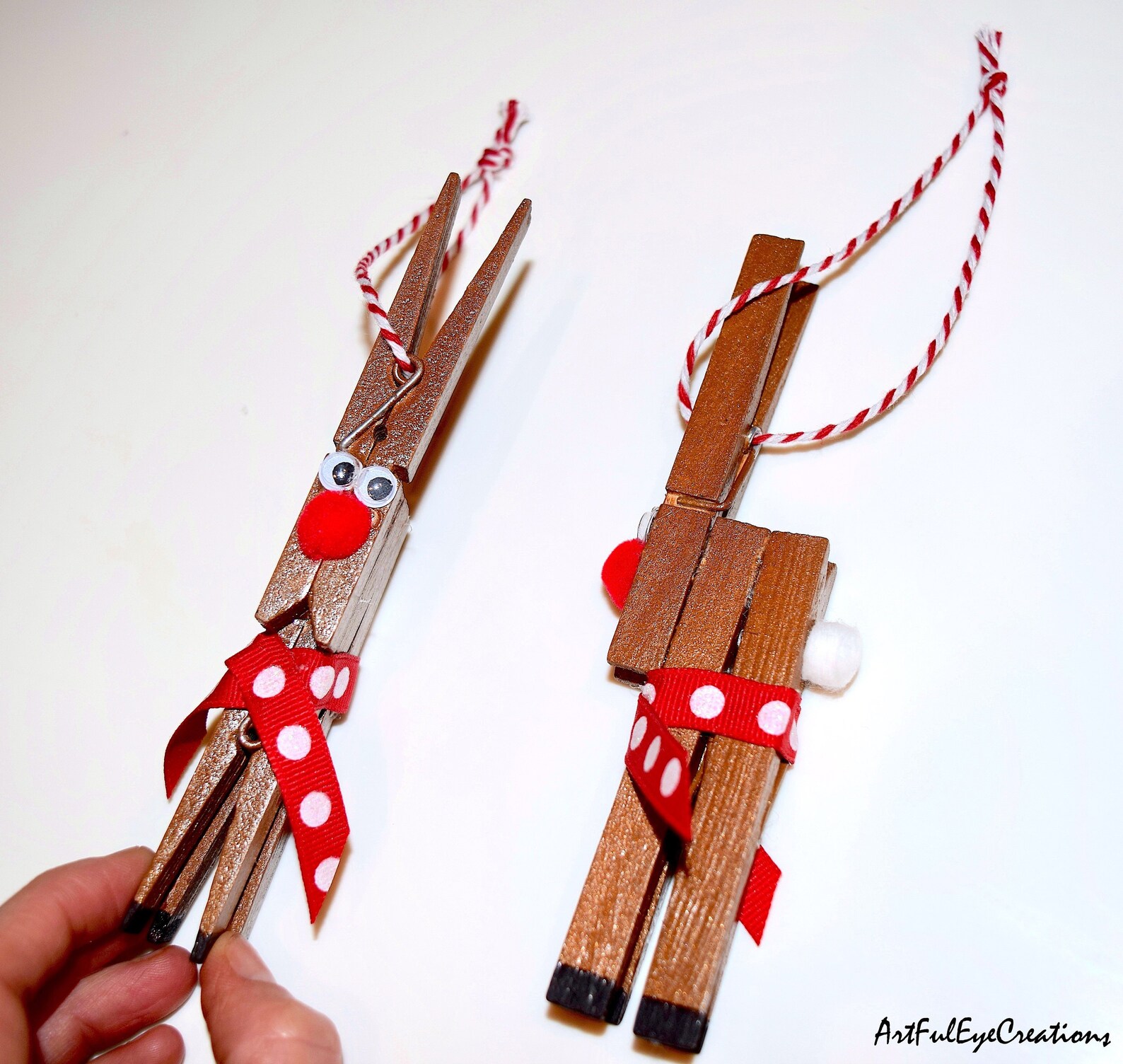 Rudolph Red-nosed Reindeer Clothespin Ornament - Etsy