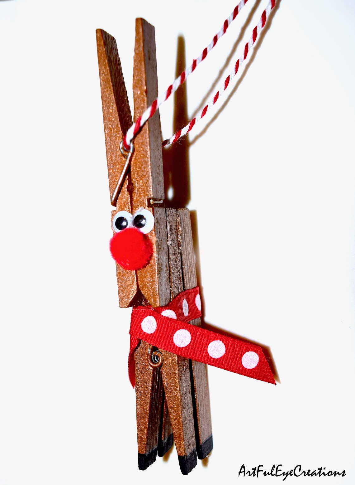 Rudolph Red-nosed Reindeer Clothespin Ornament - Etsy