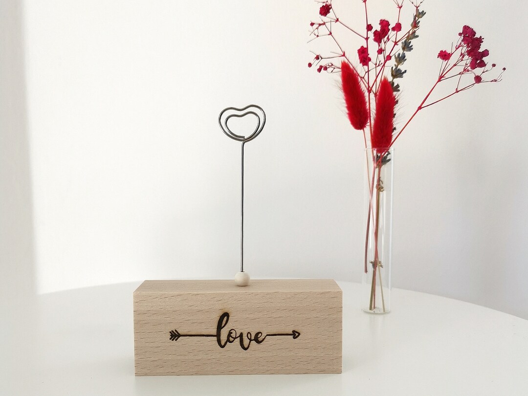 Note Holder Card Holder Made of Wood With Wire Note Holder - Etsy UK