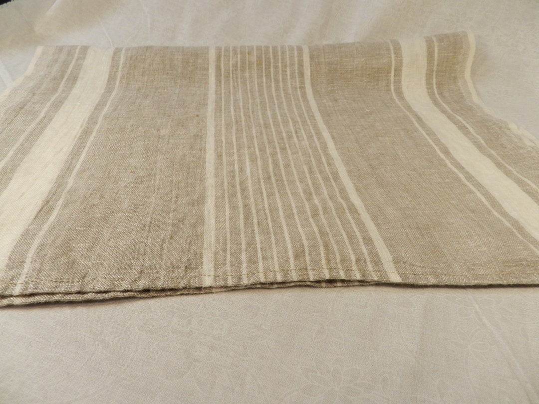 French Country Striped Linen Kitchen Towel: Heavyweight Tea Towel - Etsy