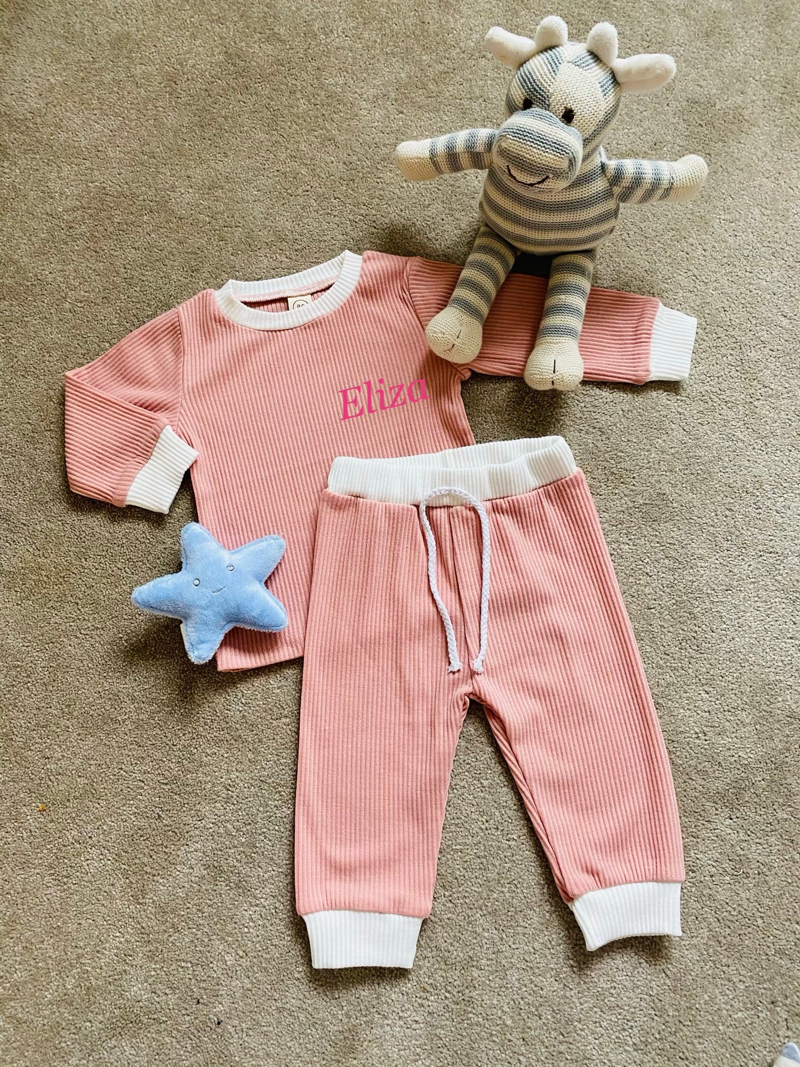 Personalised baby clothes outfit toddler baby lounge set | Etsy