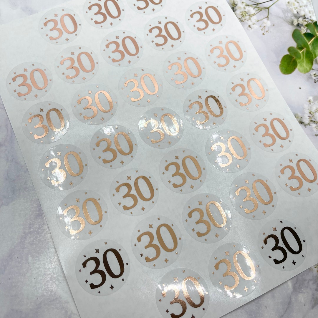Age Birthday Stickers, Number Birthday Stickers, Foiled Age Stickers ...