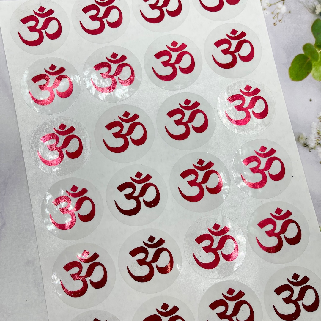 Foiled Om Stickers, Om Stickers, Clear Foiled Om Stickers, Religious ...