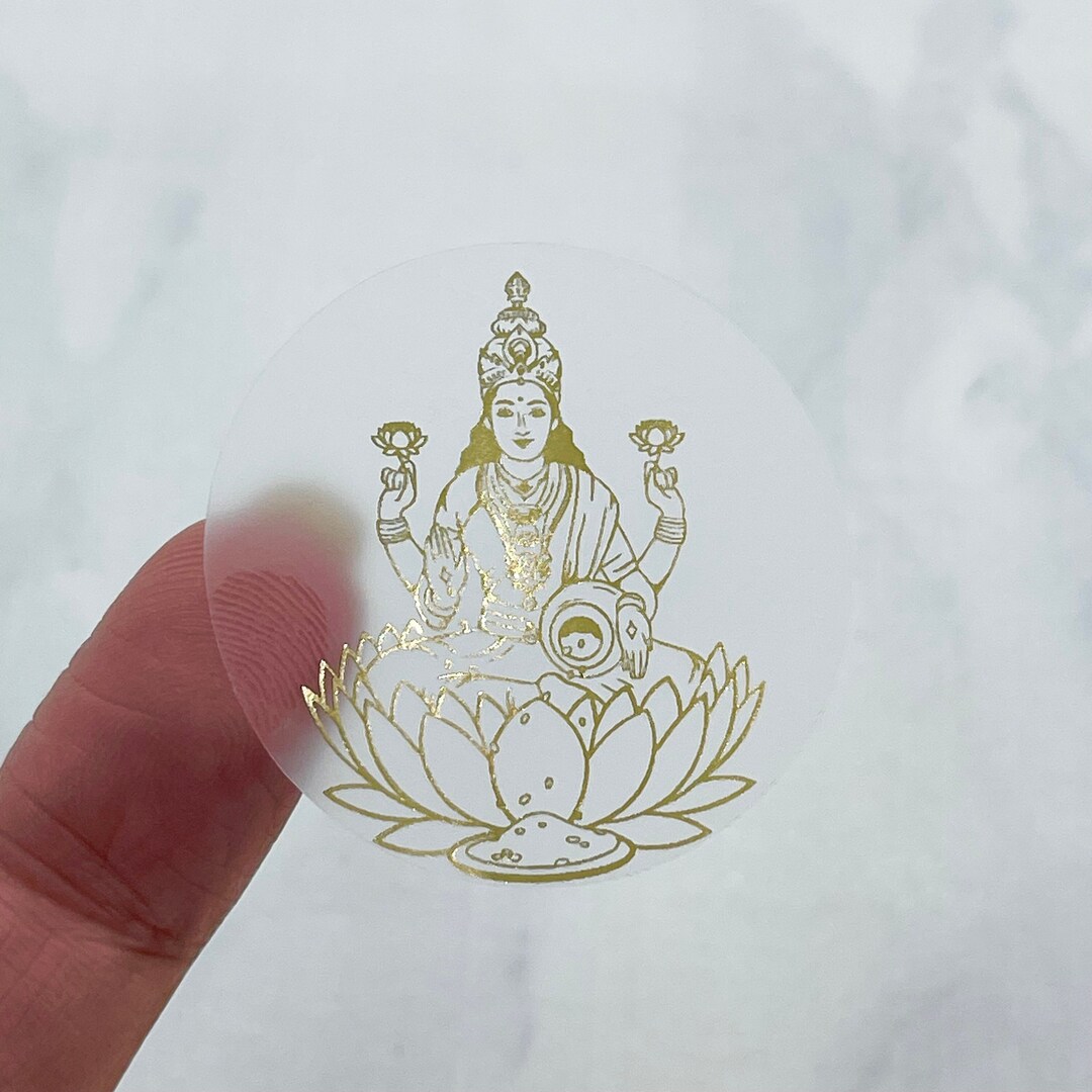 Foiled Lakshmi Stickers, Goddess Lakshmi Stickers, Foiled Hindu ...
