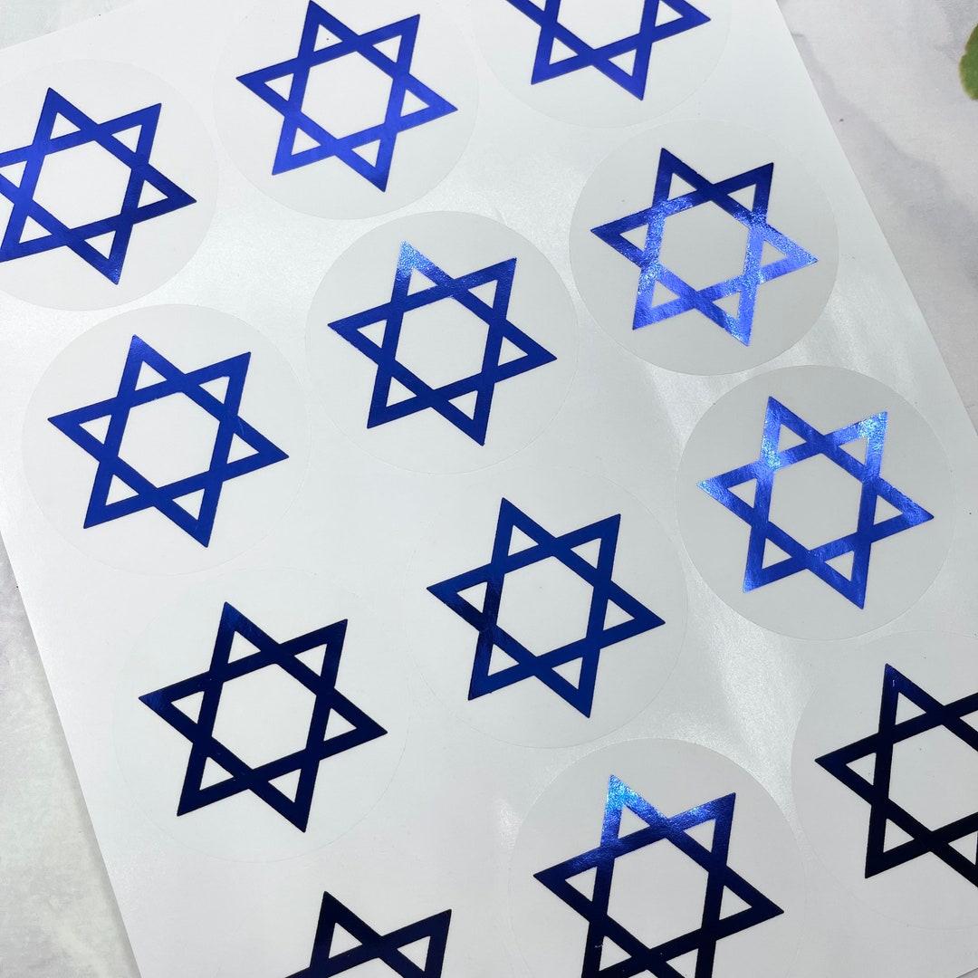 Star of David Stickers, Jewish Star Stickers, Foiled Jewish Stars ...