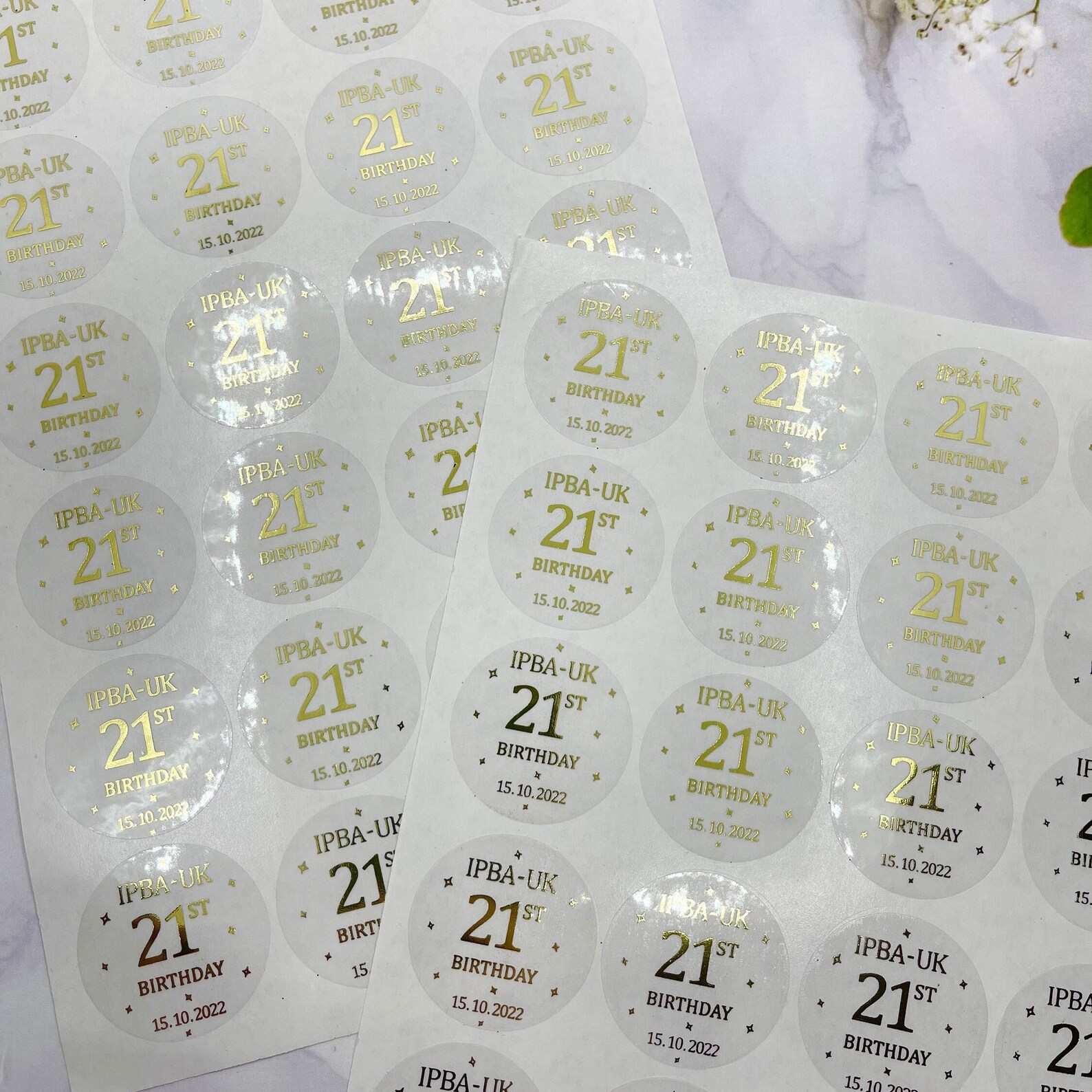 Foil Birthday Stickers, Personalised 21st Birthday Stickers, Birthday ...