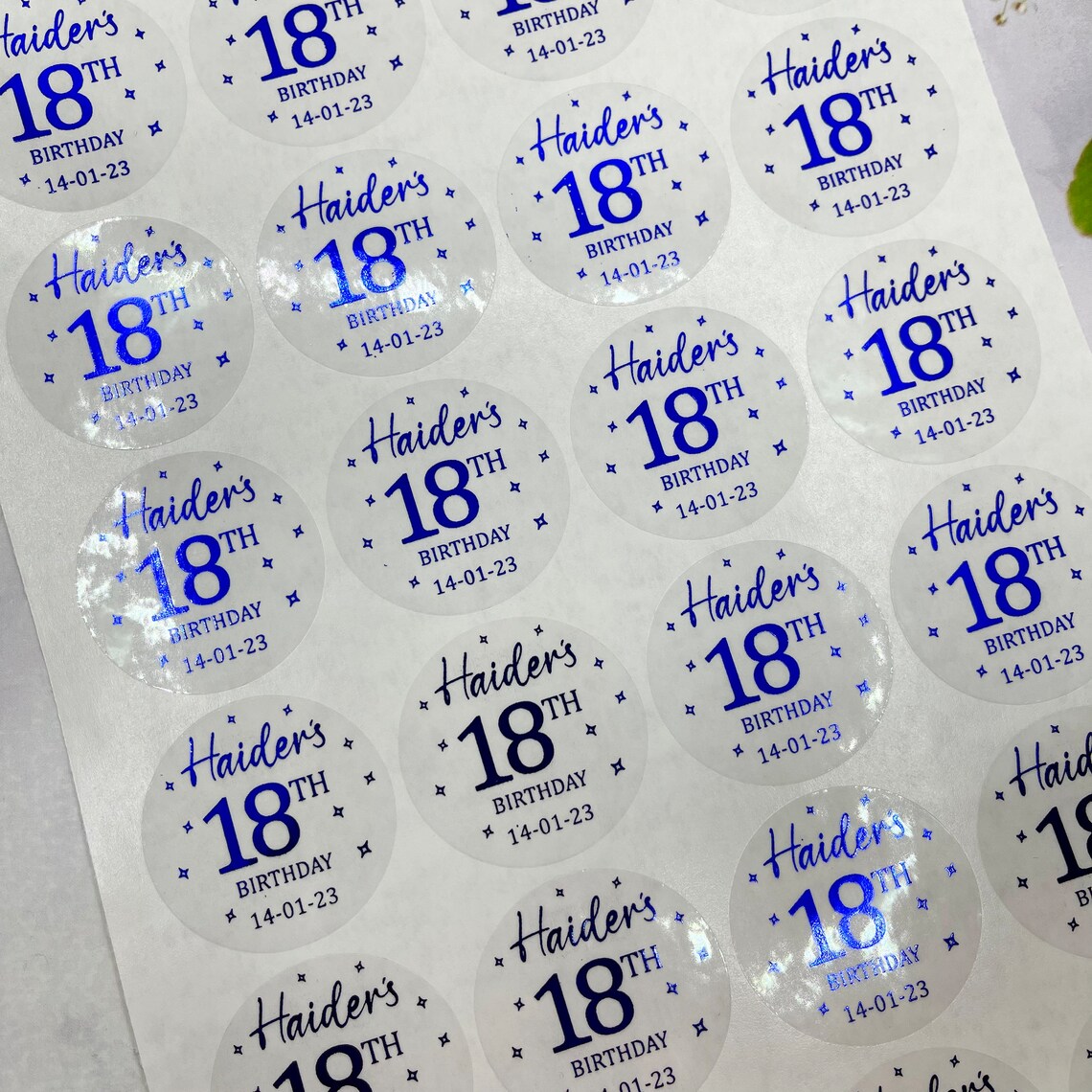 18th Birthday Stickers, Personalised Foiled 18th, Birthday Stickers ...