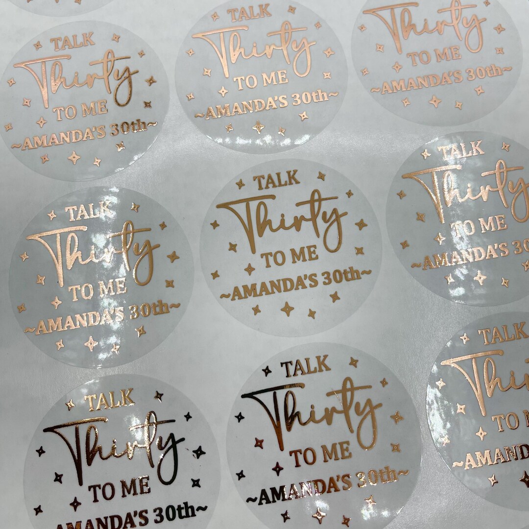 Talk Thirty to Me Stickers, Thirtieth Birthday Stickers, Shot Glass ...