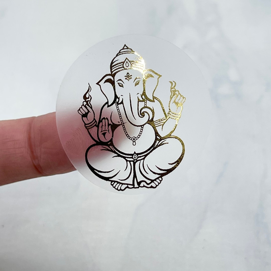 Foiled Ganesha Stickers, Ganapati Stickers, Foiled Hindu Stickers - Etsy