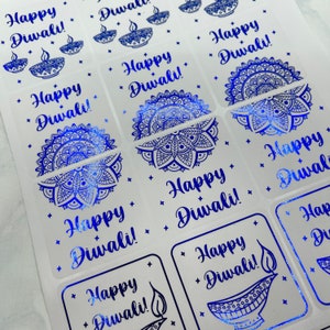Mixed Set of Diwali Stickers, Foiled Diwali Stickers, Happy Diwali ...