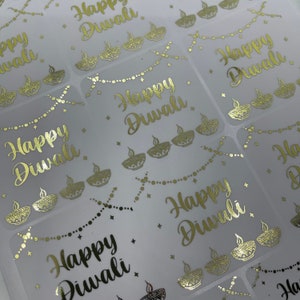 Stunning Diwali Stickers, Personalised Foiled Diwali Gift Stickers ...