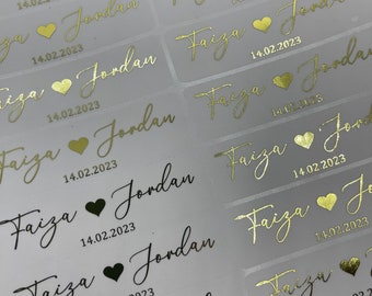 Personalised Initial Engagement Wedding Rings Foiled Stickers. - Etsy
