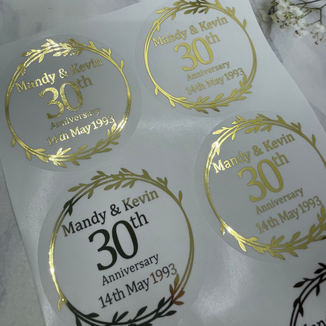 Personalised Anniversary Stickers, Golden Anniversary Stickers, Ruby ...