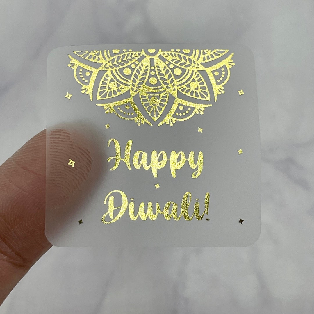 Diwali Stickers, Personalised Mandala Stickers, Foiled Mandala Stickers ...