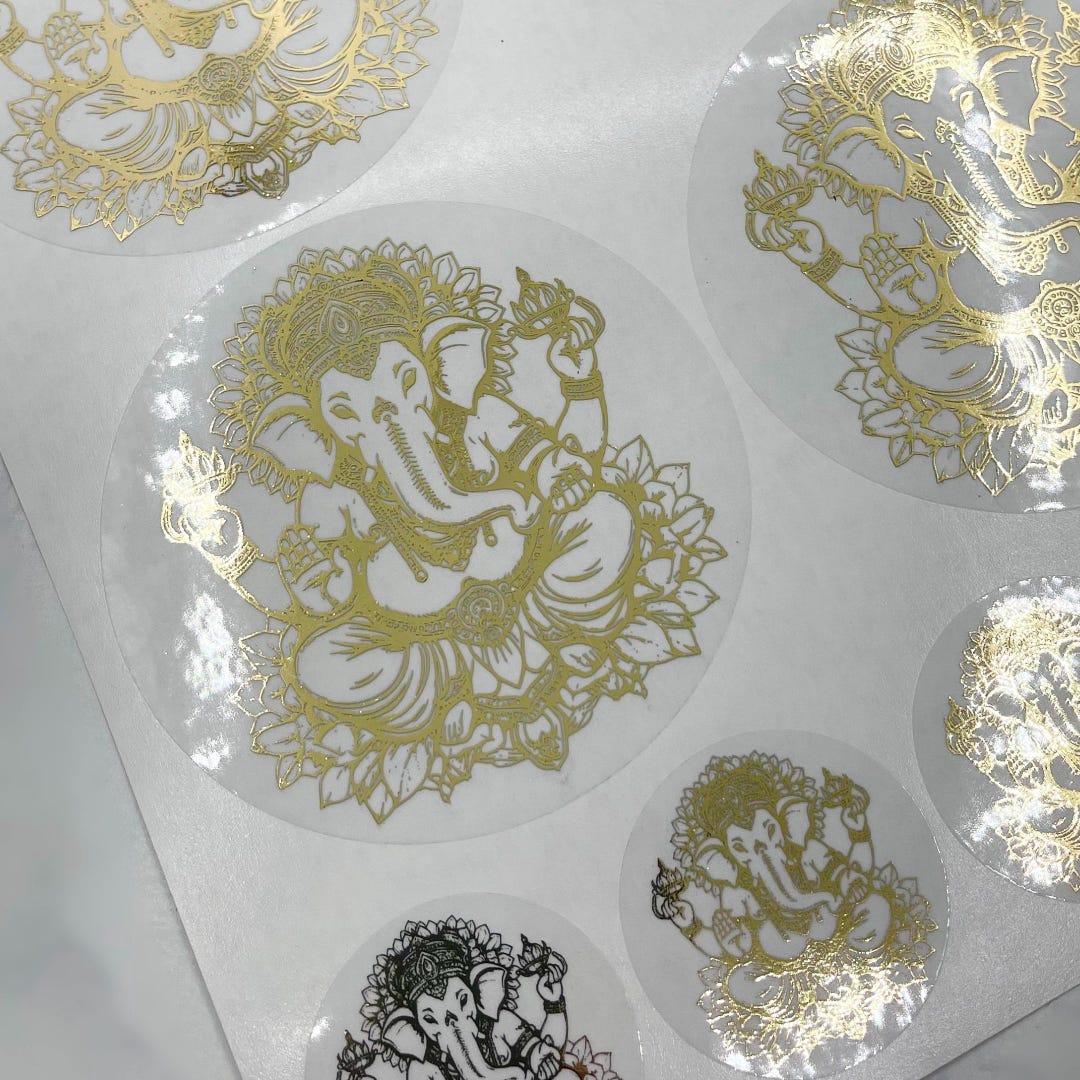 Personalised Foiled Ganesh Stickers - Etsy