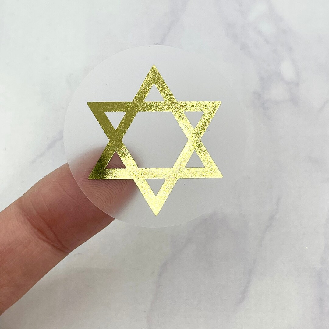Star of David Stickers Jewish Star Stickers Foiled Jewish - Etsy