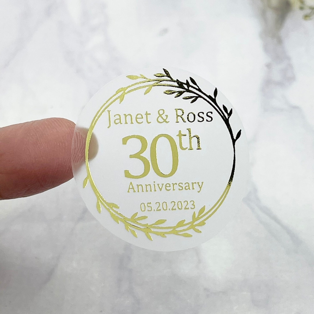 Personalised Anniversary Stickers Golden Anniversary - Etsy