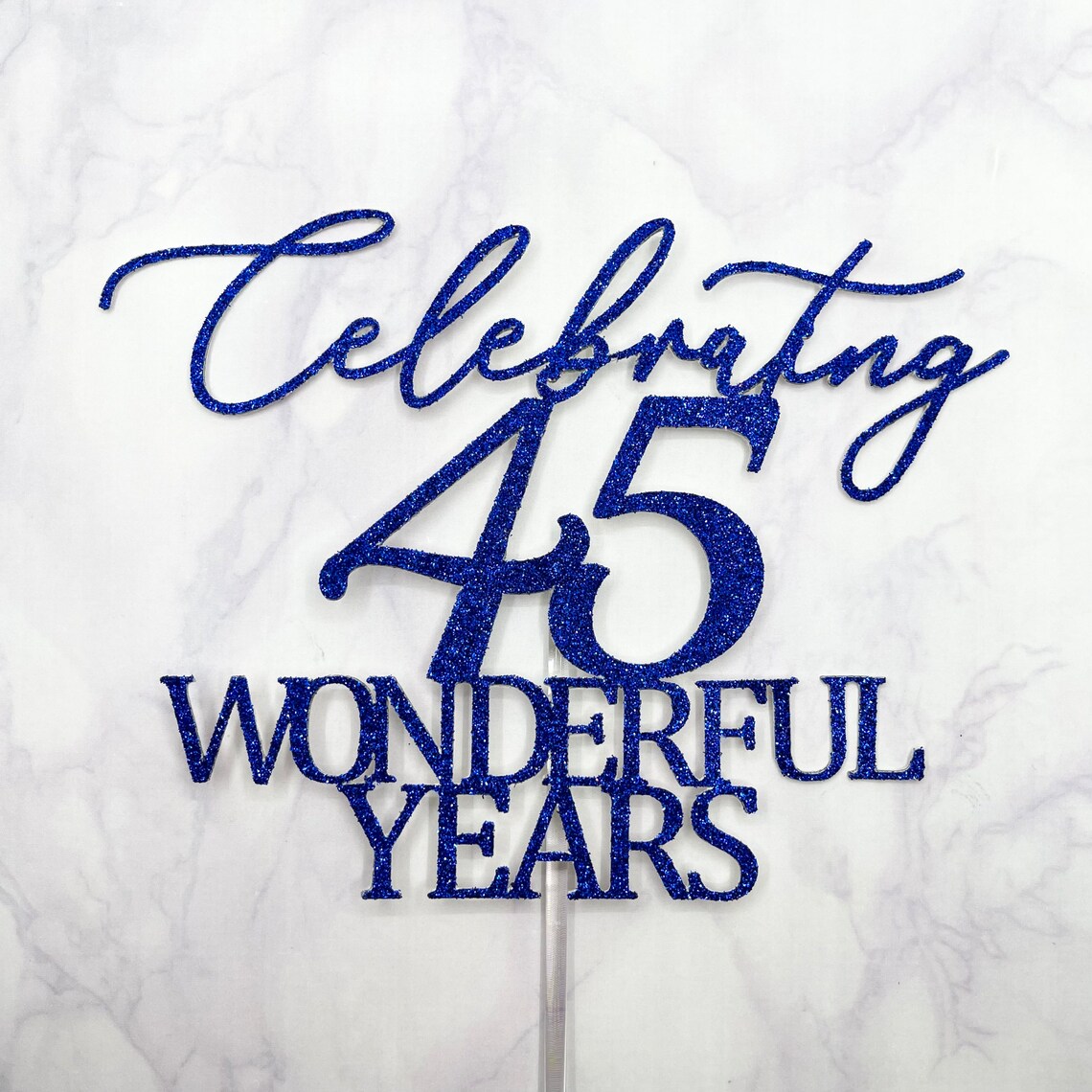 45th Sapphire Wedding Anniversary Cake Topper Sapphire - Etsy