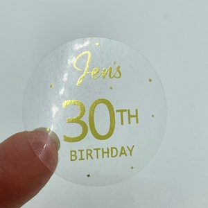 30th Birthday Stickers Personalised Foiled 30th Birthday | Etsy
