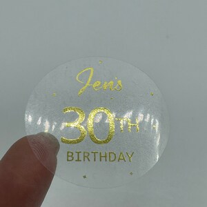 30th Birthday Stickers Personalised Foiled 30th Birthday | Etsy