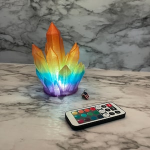 Rainbow Pride Crystal Lamp - RGB LED Light, Batteries & Remote Included ...