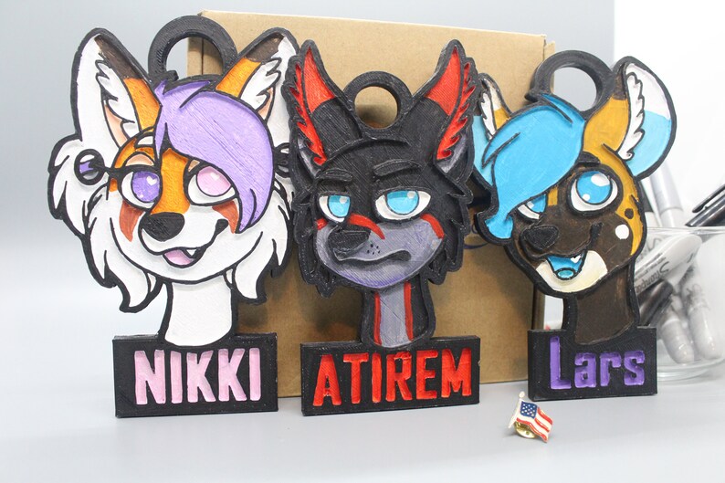 Custom 3D-Printed Furry Badges / Comic-Con Badges | Etsy