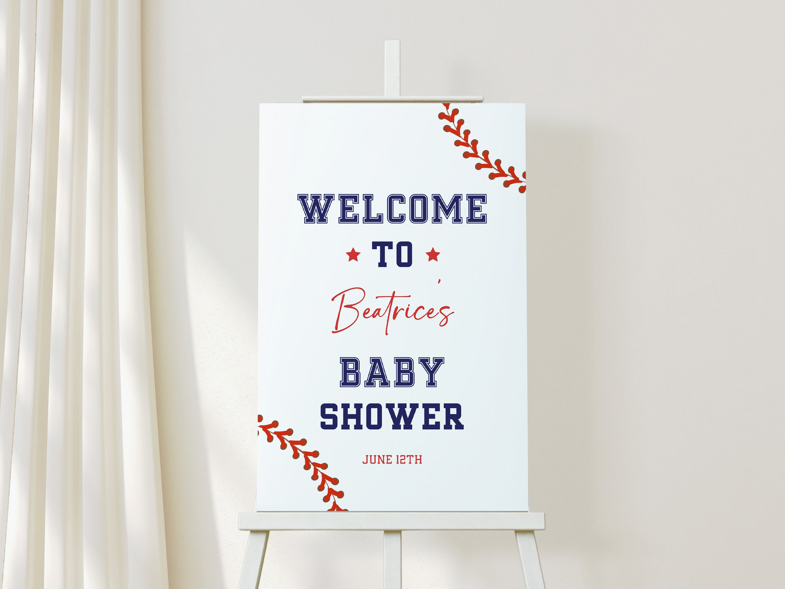 Baseball Boy Baby Shower Welcome Sign Sports Baby Shower Party Sign ...