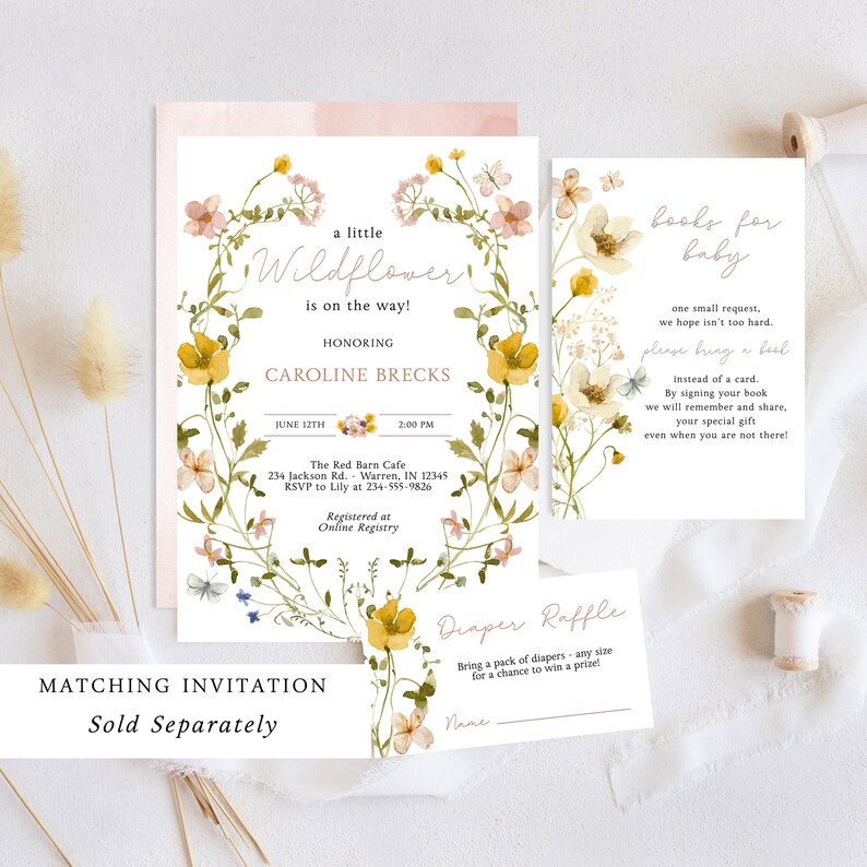 Editable Wildflower Baby Shower Banner | Boho Girl Baby Shower Bunting ...