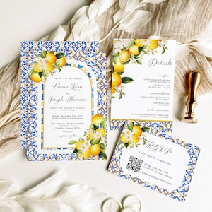 Lemon Wedding Invitation | Summer Wedding Invitation Bundle | Citrus ...