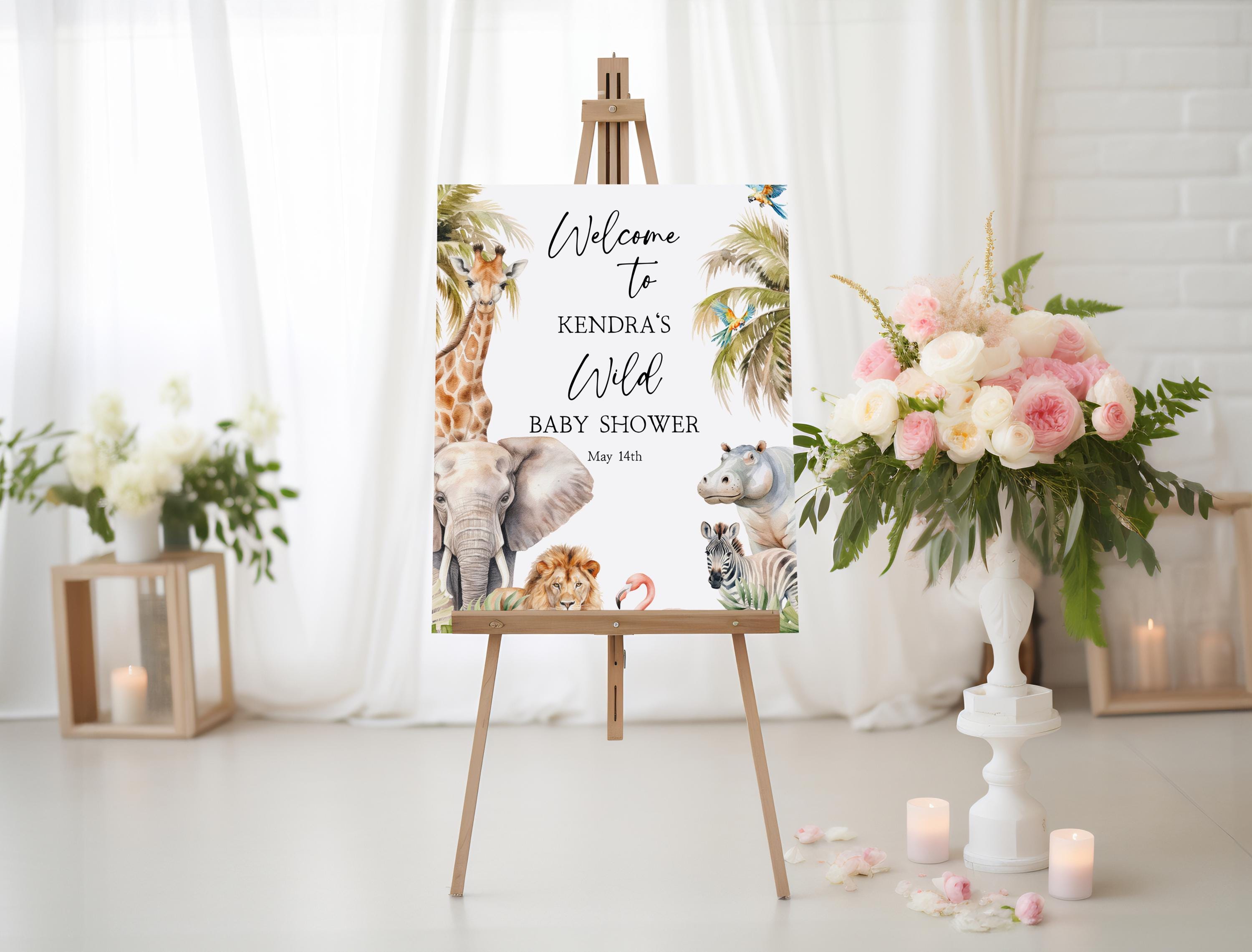 Safari Adventure Baby Shower Welcome Sign | Wild Baby Brunch Party Sign ...