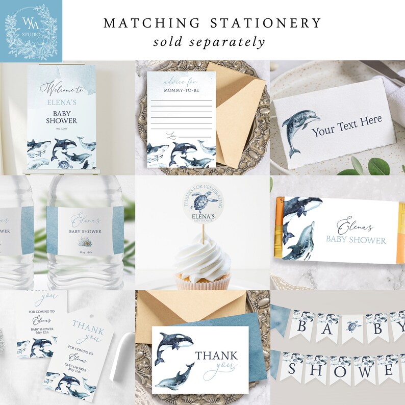 Editable Nautical Ocean Baby Shower Banner | Under the Sea Baby Shower ...