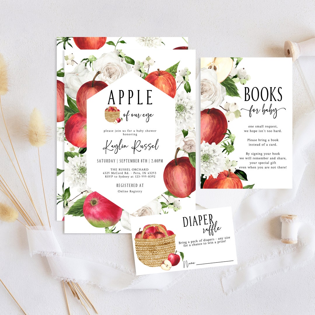 Apple of Our Eye Baby Shower Invitation Fall Baby Shower - Etsy
