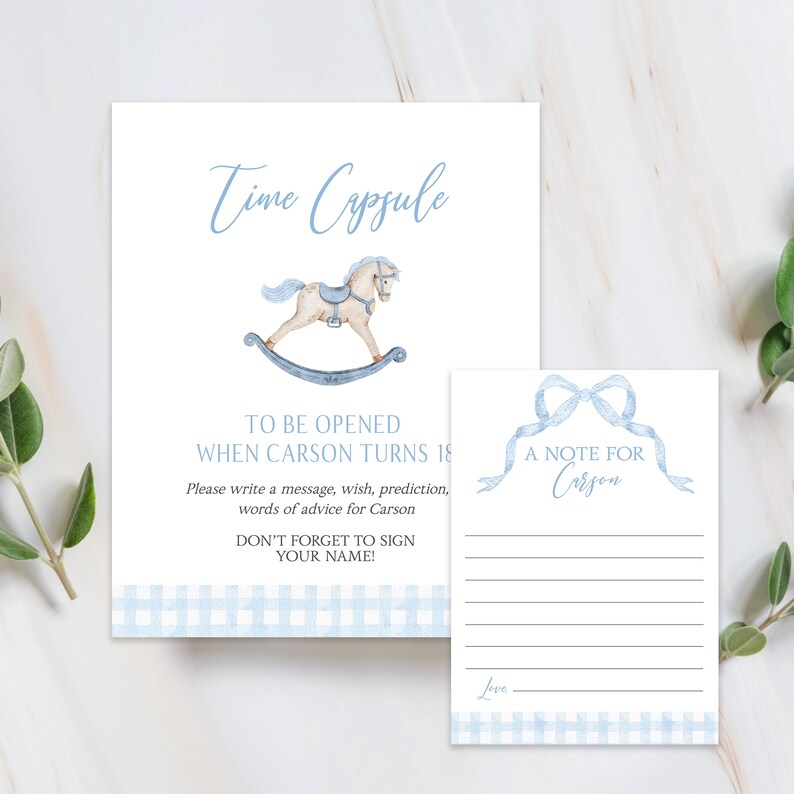 Editable Baby Blue Gingham Birthday Bundle Traditional Kids Birthday ...