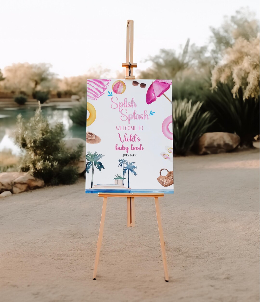 Splish Splash Baby Shower Bash Welcome Sign | Swimming Pool Shower ...