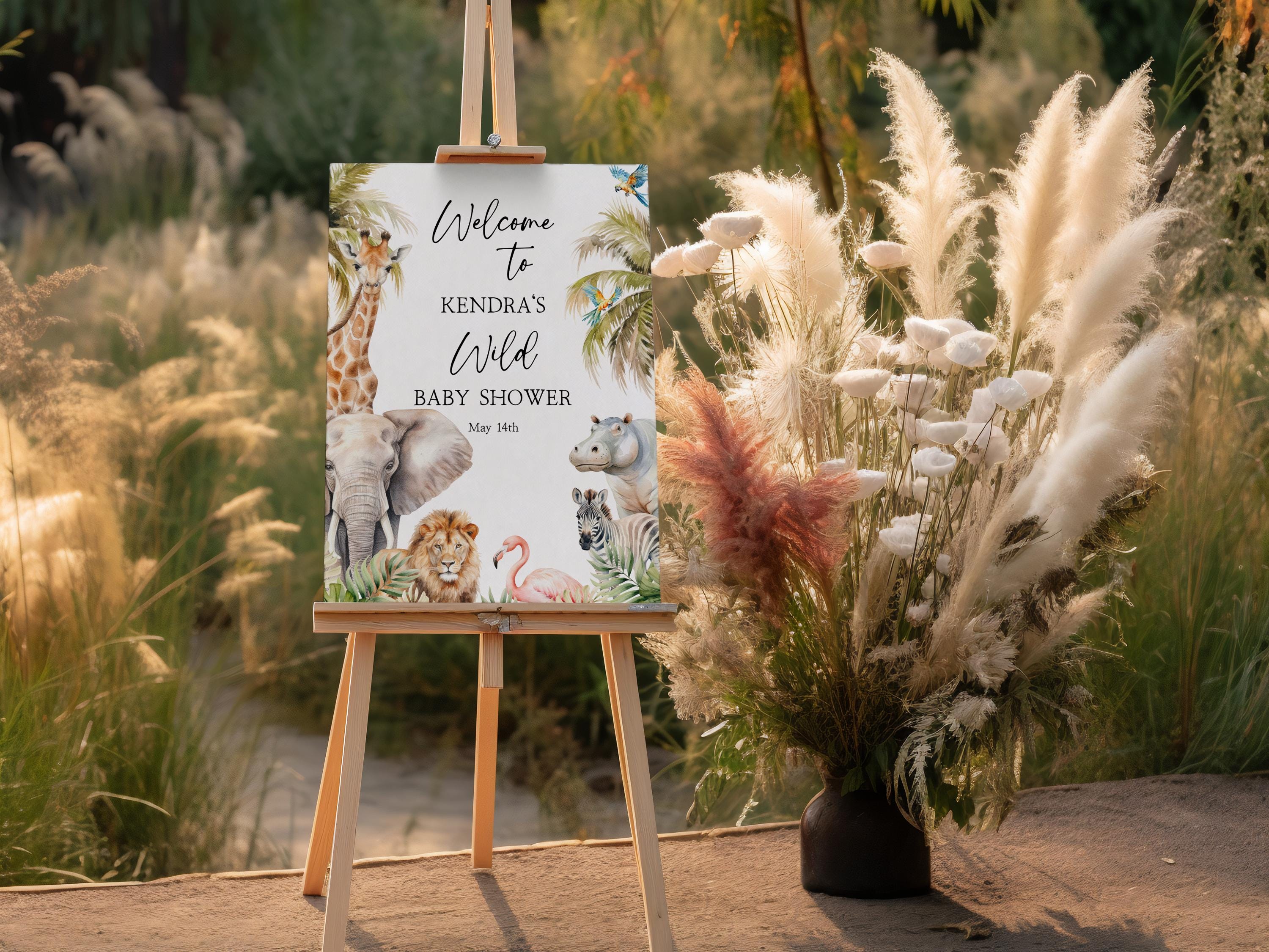 Safari Adventure Baby Shower Welcome Sign | Wild Baby Brunch Party Sign ...