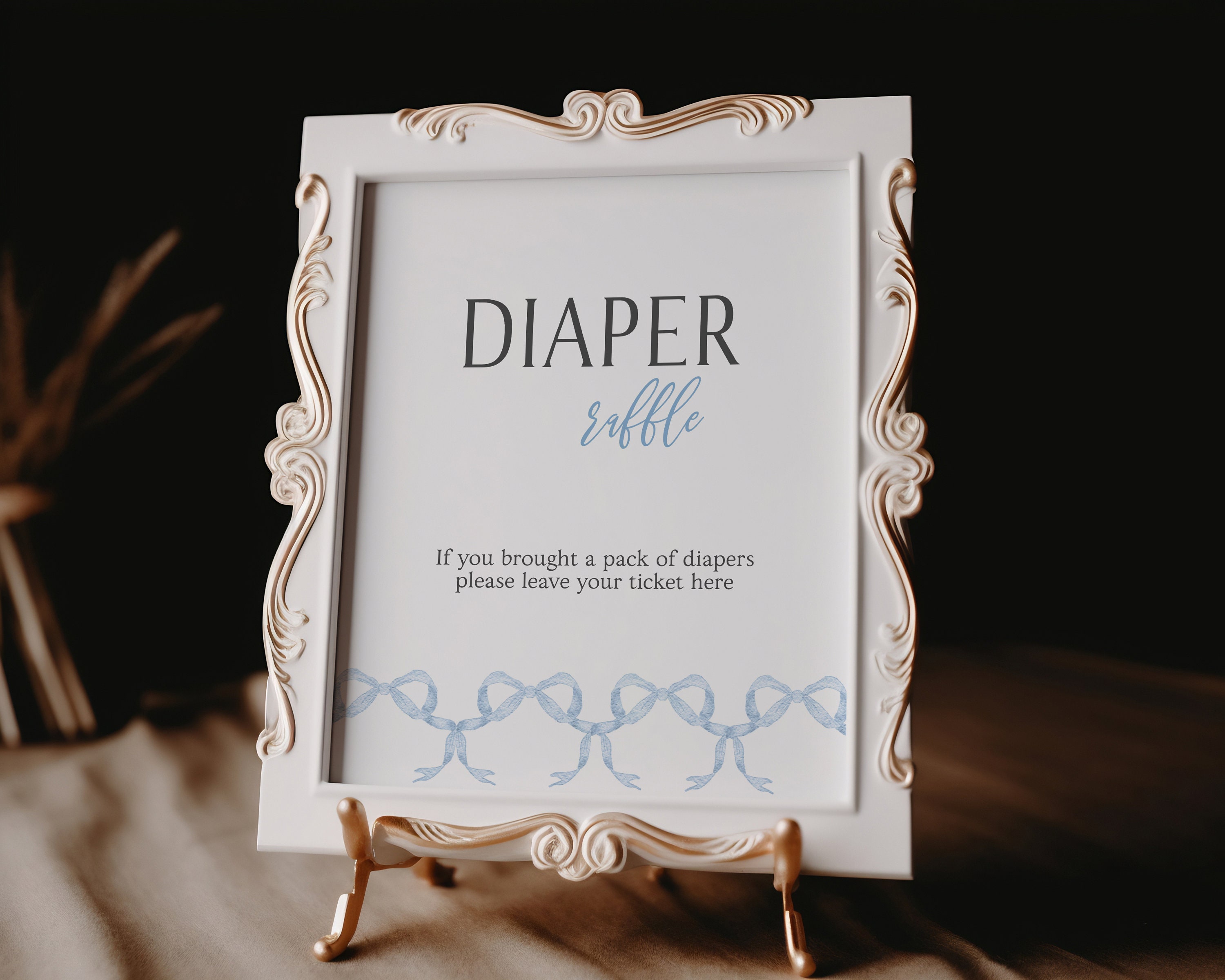 Editable Baby Blue Boy Baby Shower Sign Set | Gingham Classic Baby ...